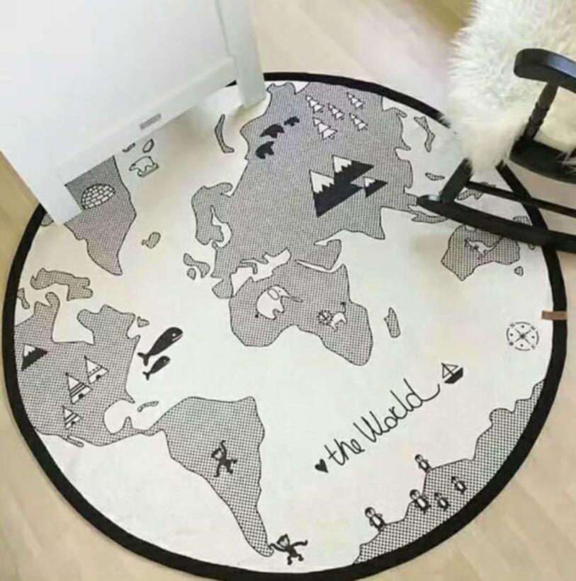 World Map Play Mat Baby Crawling Mat Canvas Carpet... – Grandado