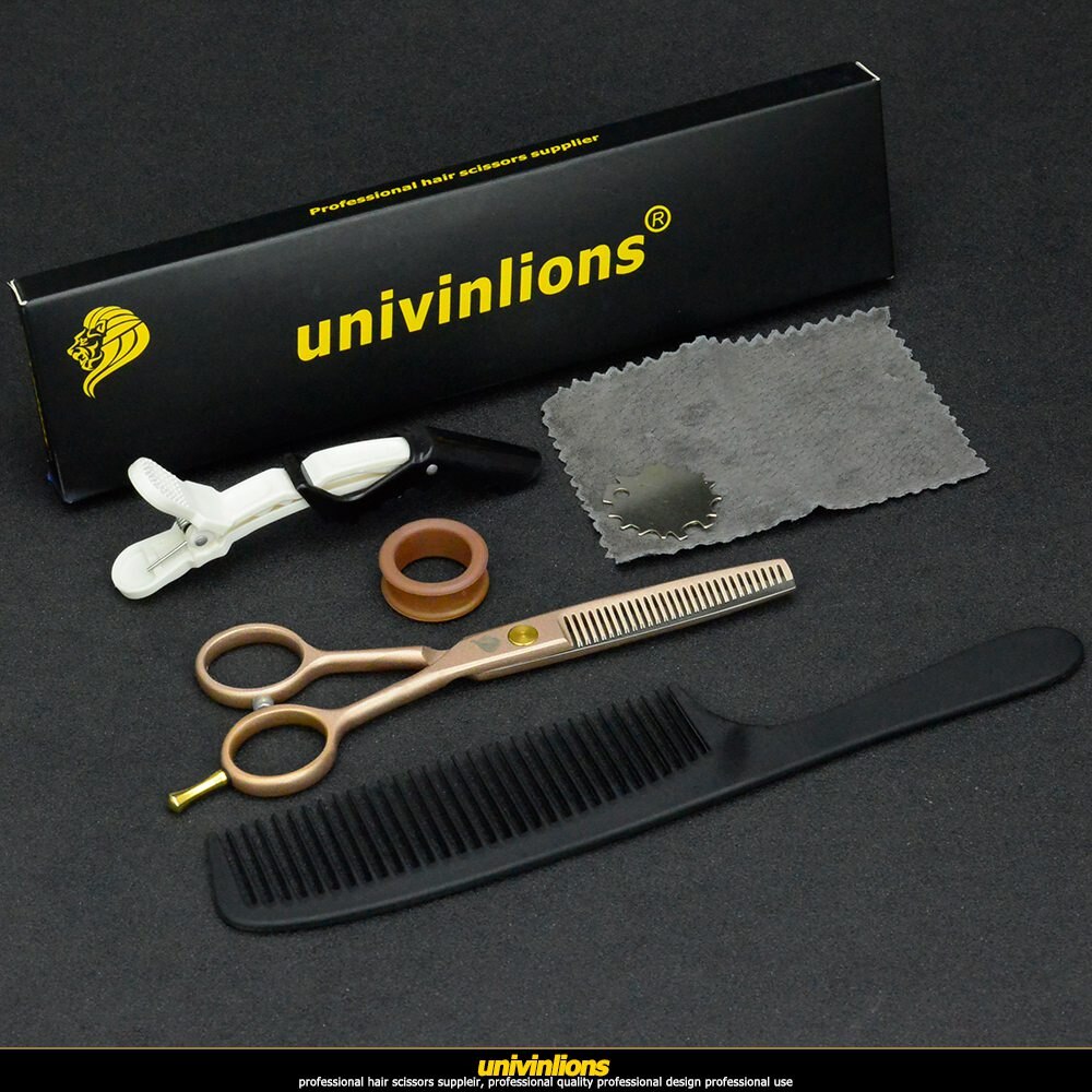 univinlions 5.5" rose gold hairdresser scissors ba... – Grandado