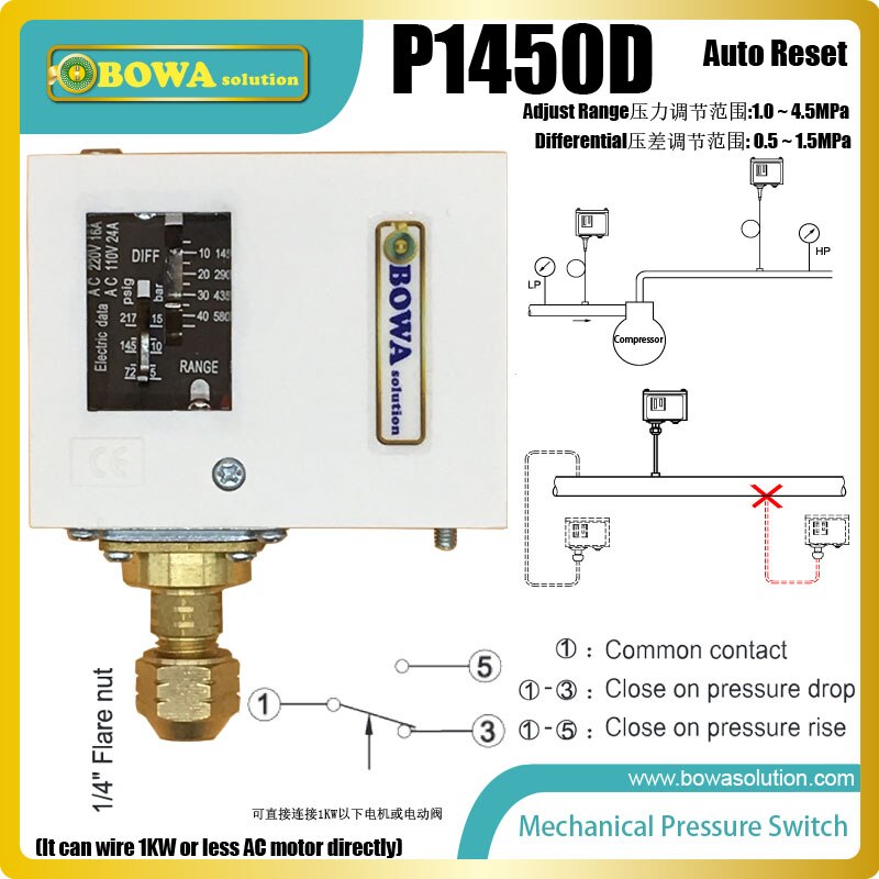 4.5MPa pressure switch is for use in R410a refrige... – Vicedeal