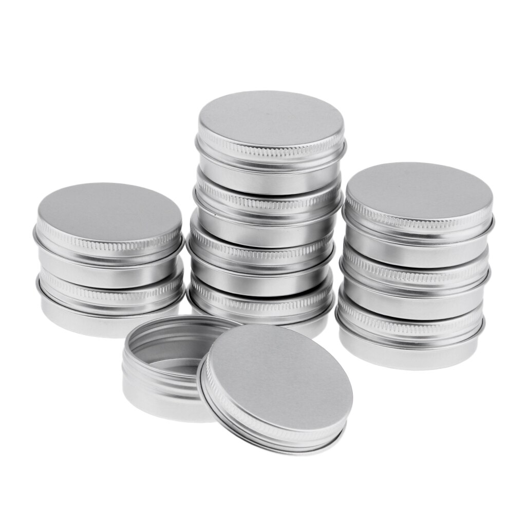 10 Empty Aluminum Tins Cans Container Jars w/ Scre... – Grandado