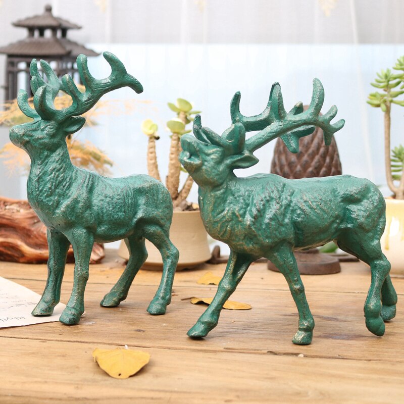 Goud Groen Gietijzeren Rendier Sculpturen Vintage ... – Vicedeal