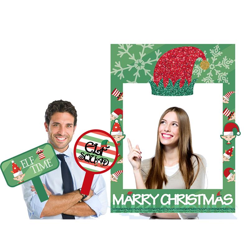 Kerst Selfie Frame Set Glitter Funny Photo Booth P... – Vicedeal