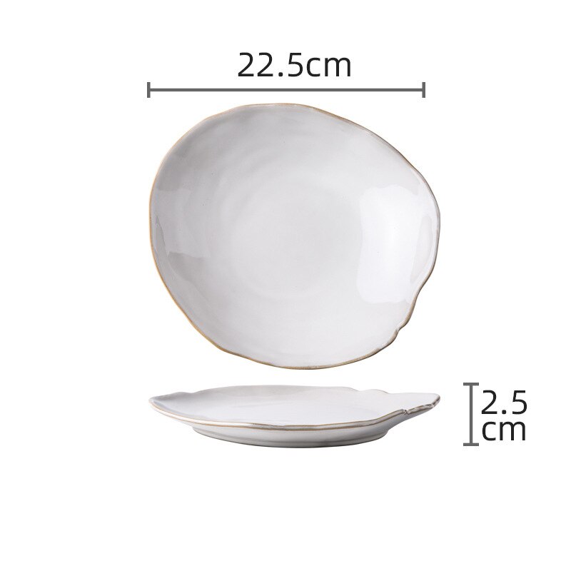 Nordic Ceramic Dinner Plate Irregular Tableware Fr... – Grandado