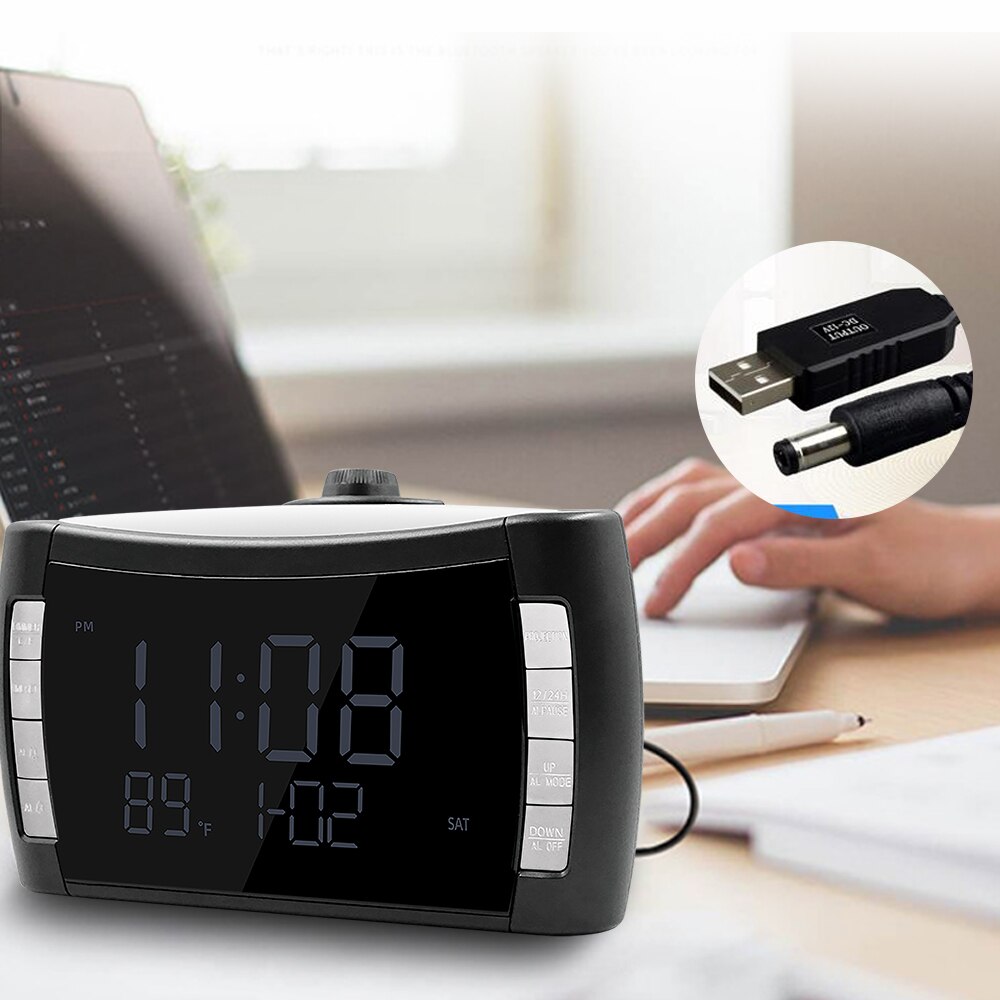 Digital wecker wake up licht projektion uhr Bunte ... – Vicedeal