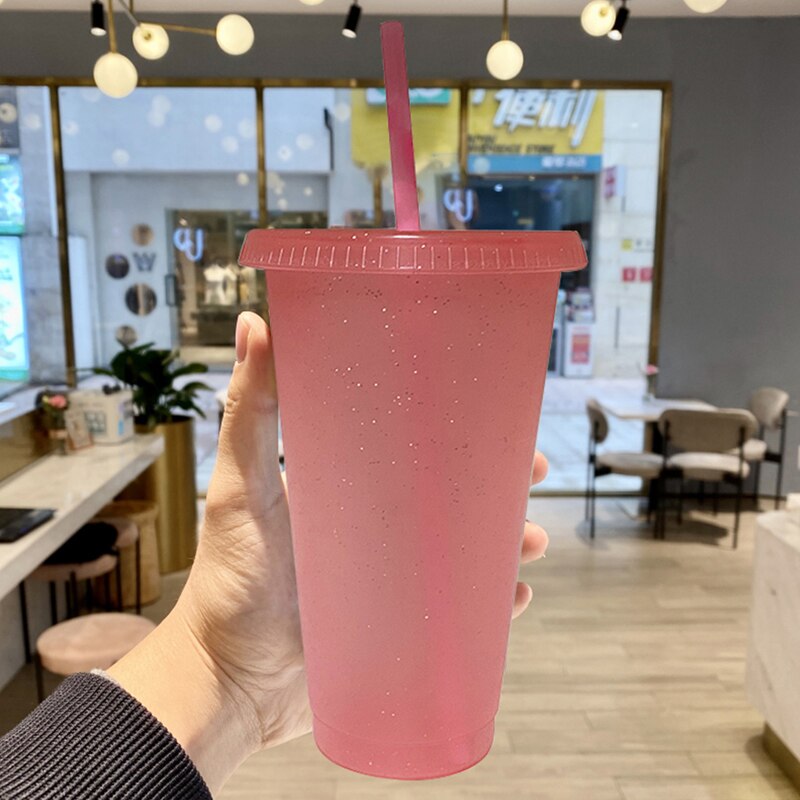 Stro Cup Lovertjes Glitter Kleurrijke Koffie Sap S... – Vicedeal