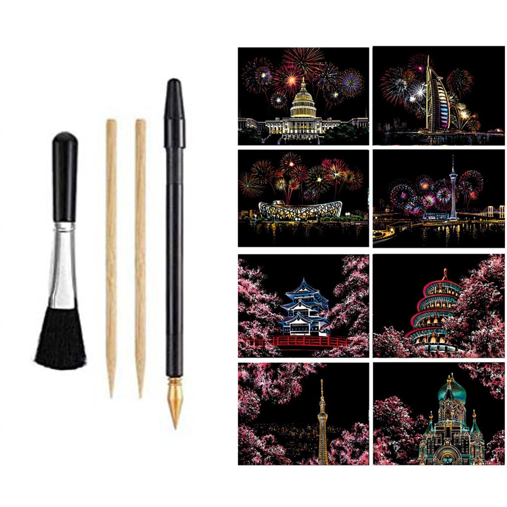 Scratch And Sketch Art Paper 8 Scratch Cards And S... – Grandado