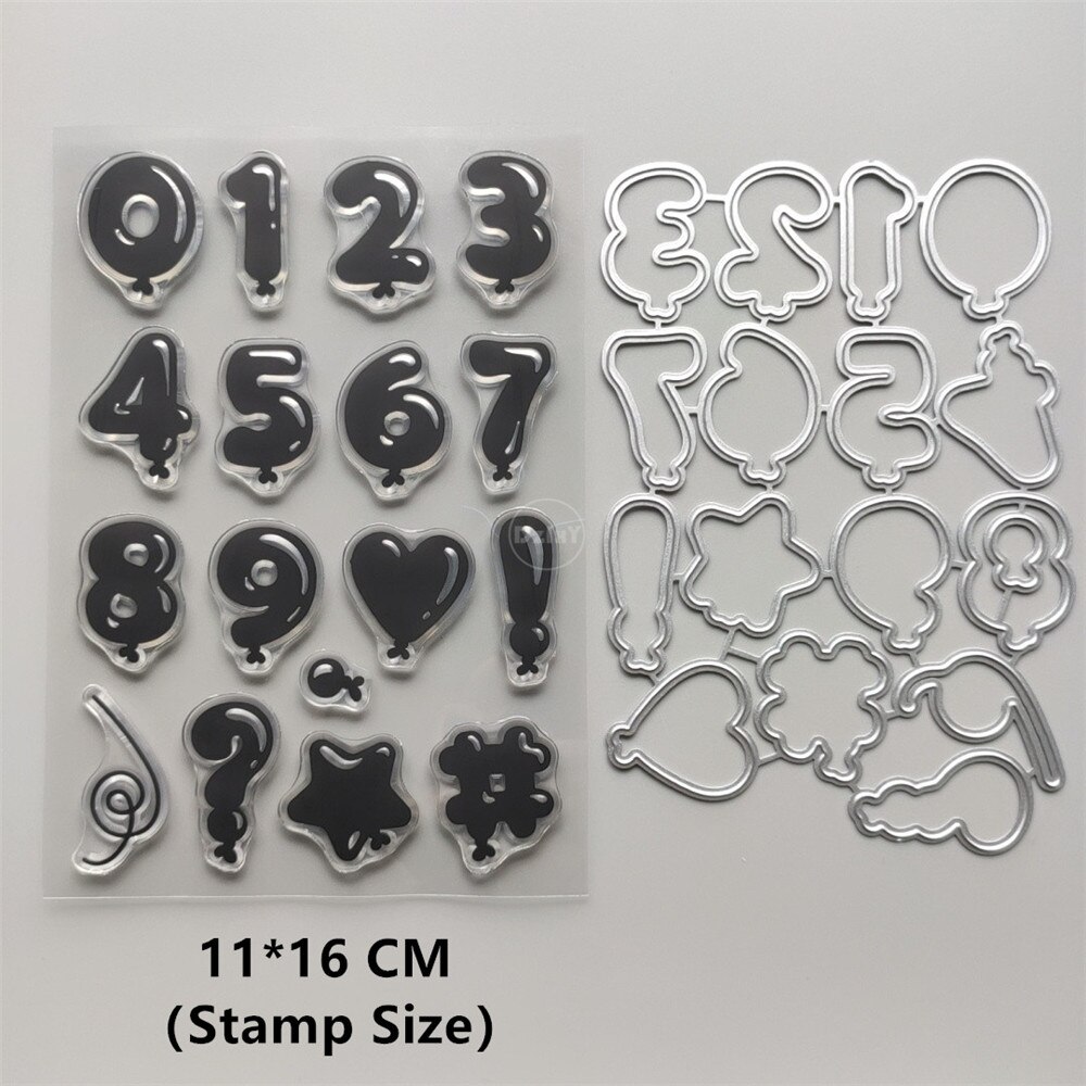 Nummer Teken Clear Postzegels En Metalen Stansmess... – Vicedeal