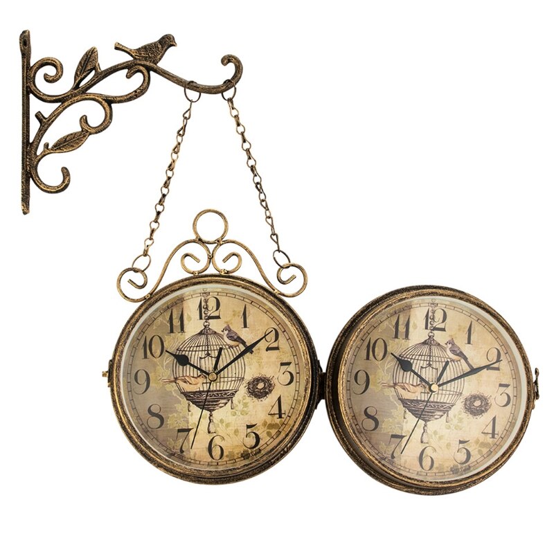 Vintage Antique Double Sided Wall Clock Battery Po... – Grandado