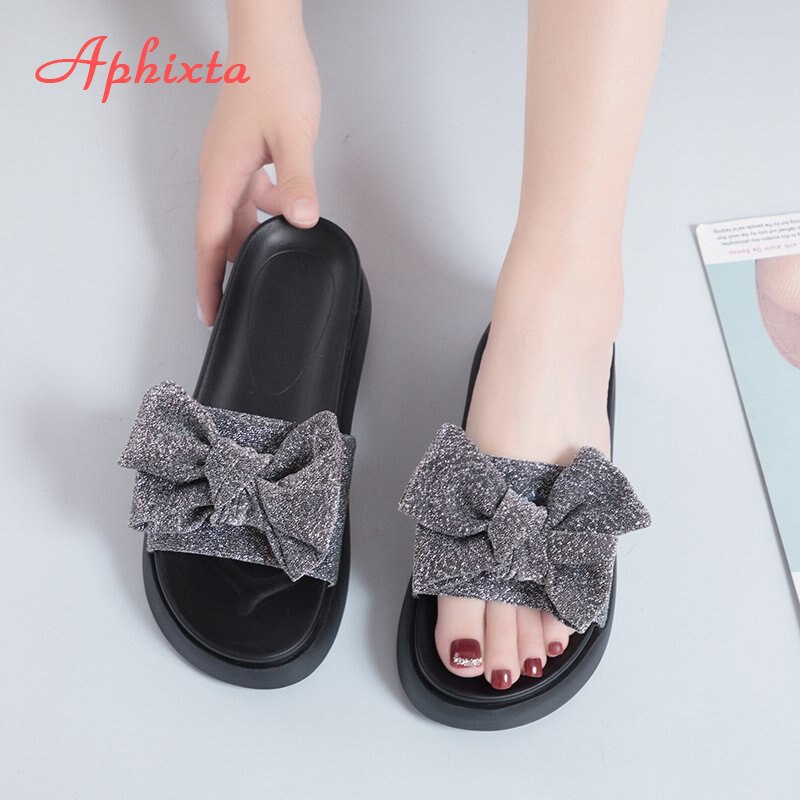 Aphixta zomer platform strik slippers dames slides... – Vicedeal