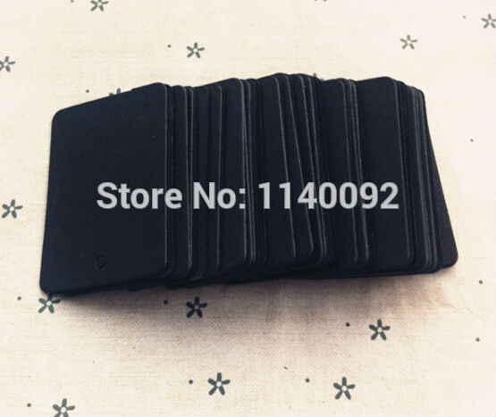 500 stks veel blank 350 gsm zwart tag 3.5x5 cm/bak... – Grandado