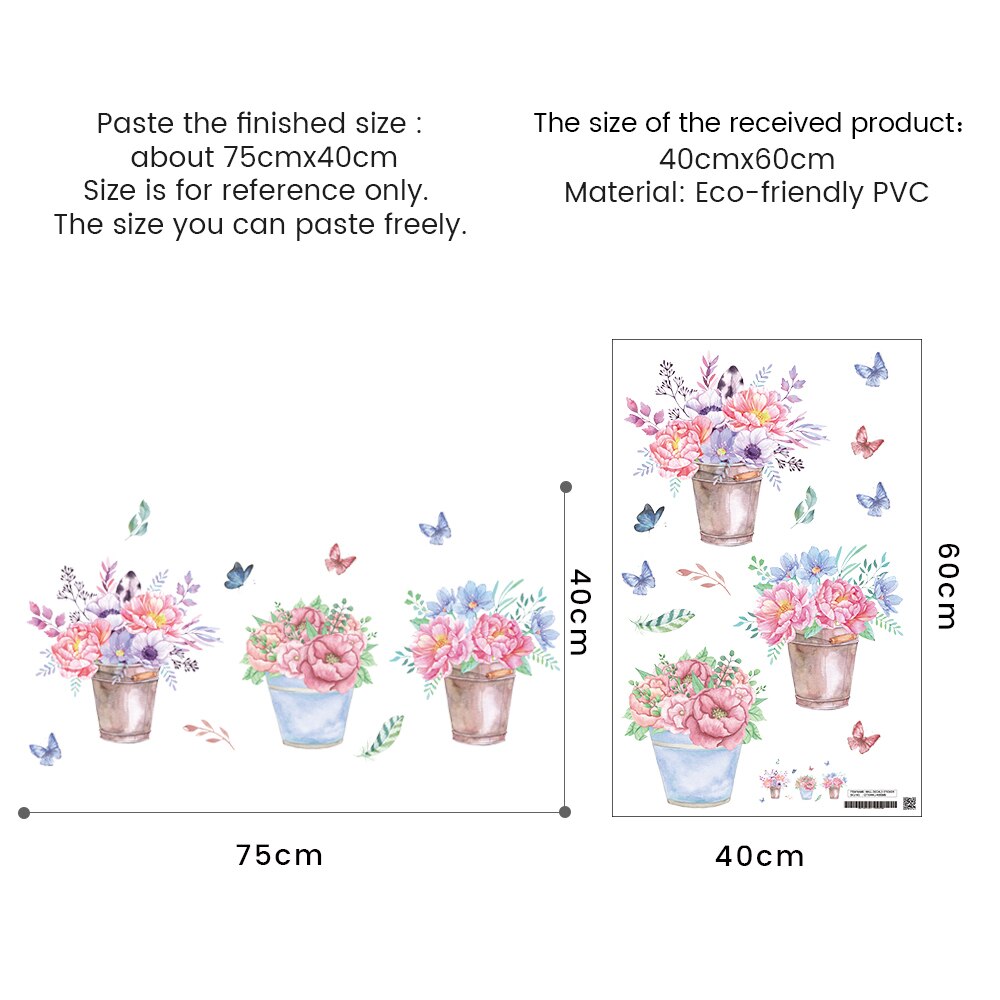 Potted plant wall stickers four seasons universal ... – Grandado