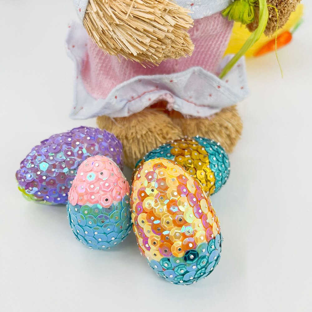 1Set Courful DIY Easter Egg Ornaments Glitter Bunn... – Grandado