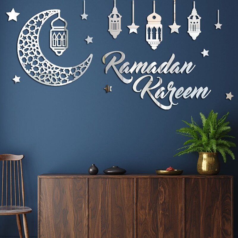 Eid Mubarak Acrylic Wall Stickers Ramadan Decorati... – Grandado