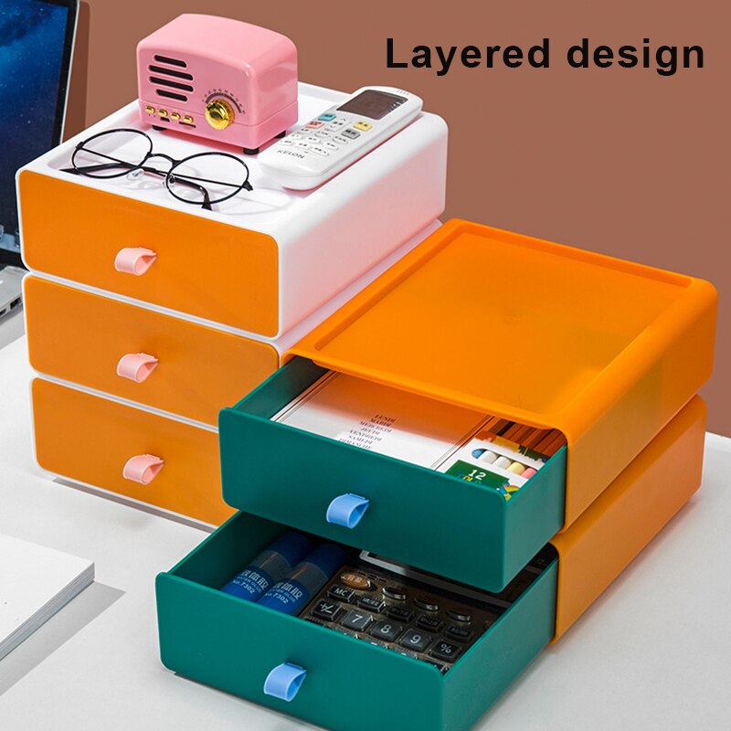 Drawer Type Storage Box Office Desk Top Stackable ... – Grandado