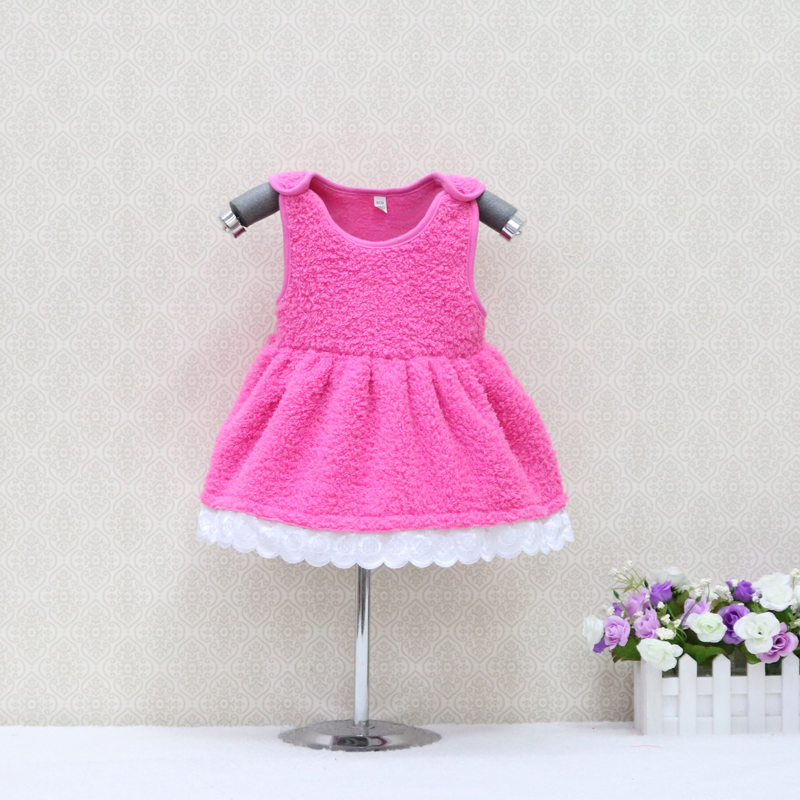 Kinderen Coral Fleece Warm Schattige Kleine Jurken Grandado