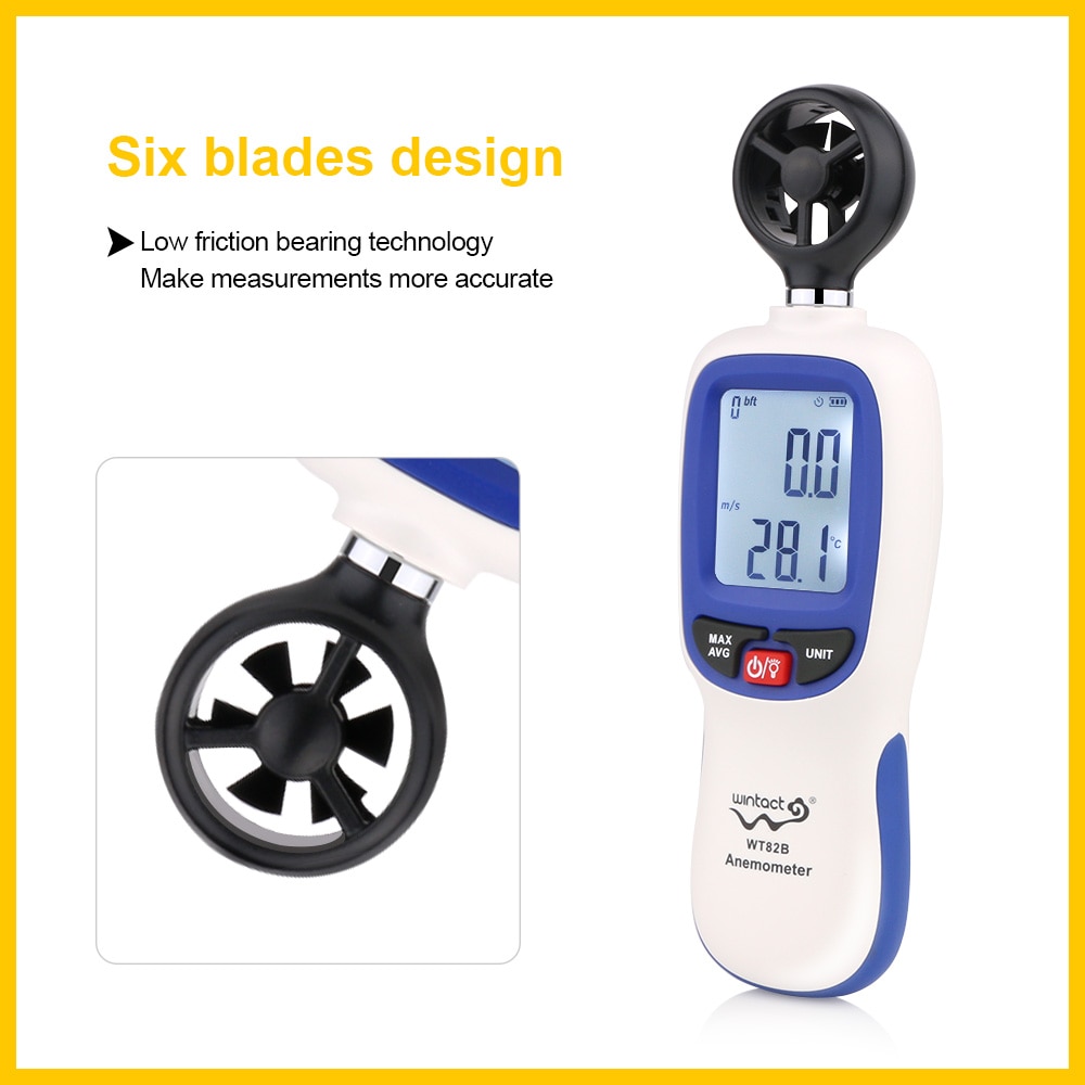 WINTACT Digital wind speed meter anemometer Air Fl... – Grandado