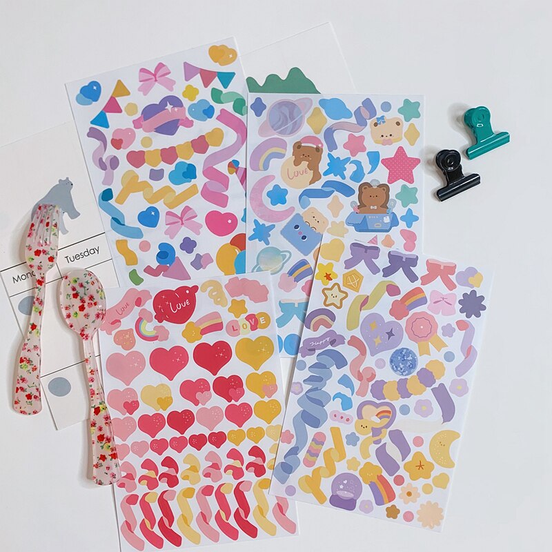 ins Cute Bow Ribbon sticker DIY scrapbooking journ... – Grandado