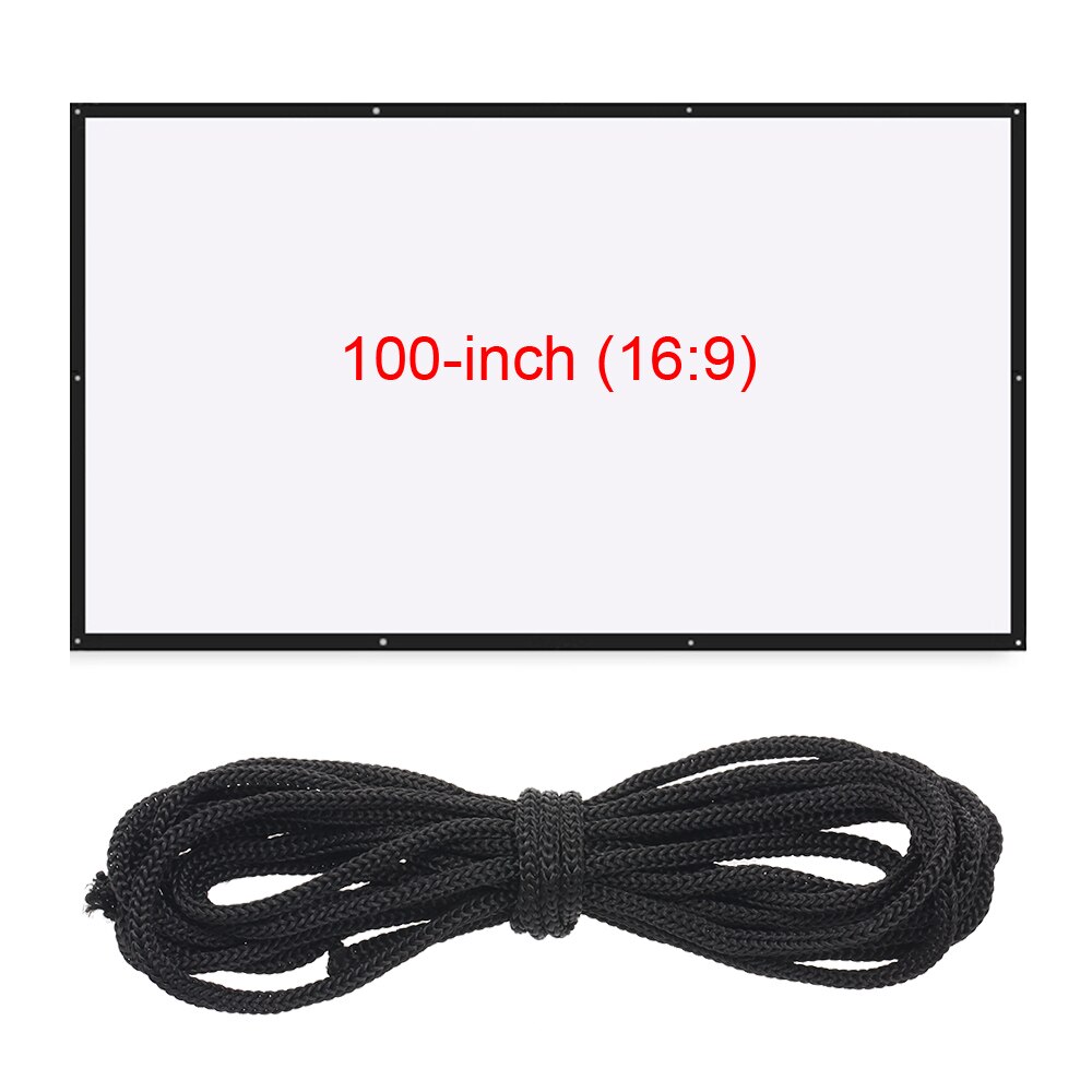 100-inch Projector Screen 16:9 HD PVC Portable Pro... – Grandado