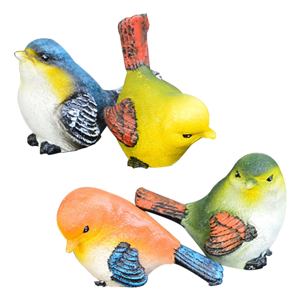 4PCS Simulation Resin Birds Figurines Mini Birds O... – Grandado