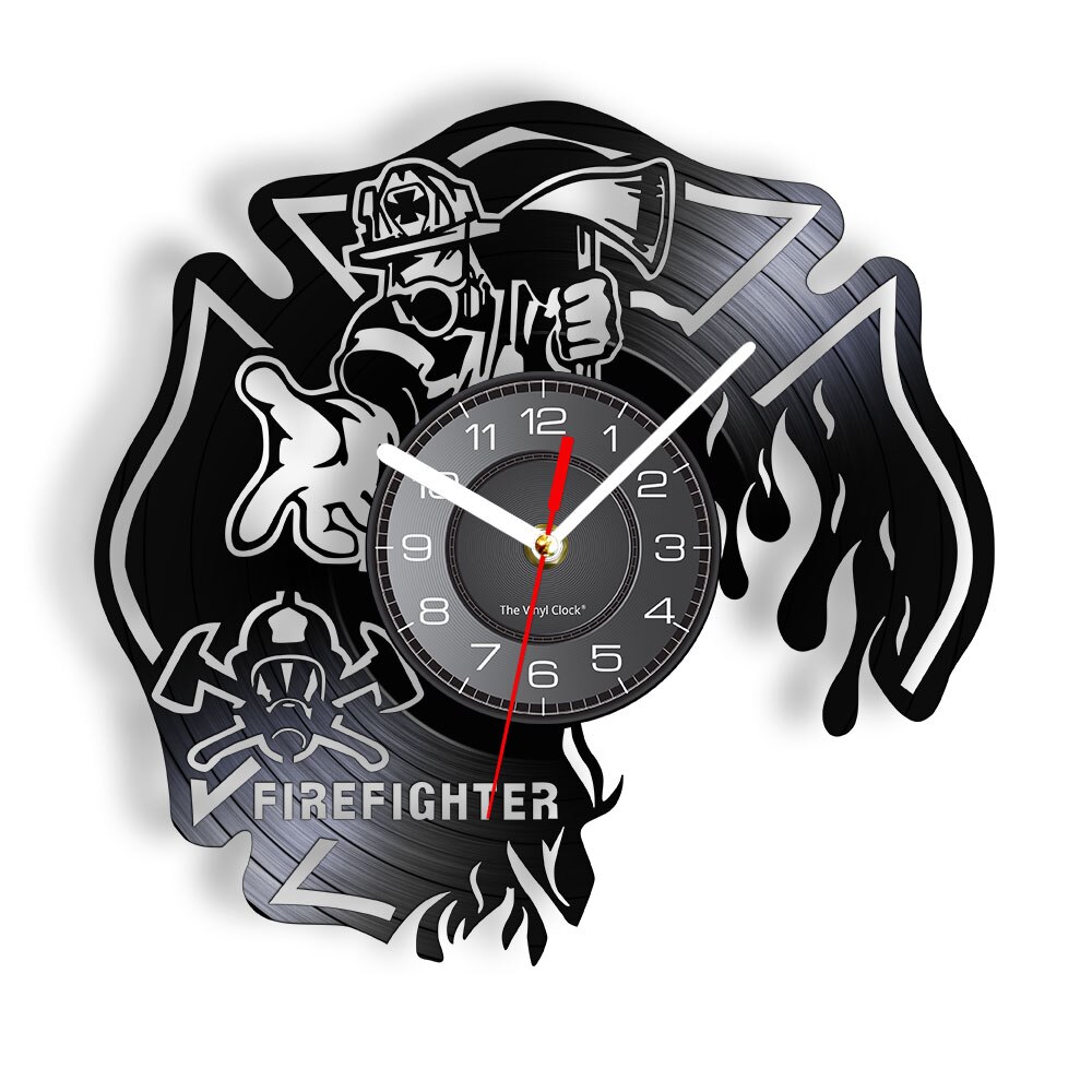 Firefighter Clock Fire Dept Wall Decor Wall Clock ... – Grandado