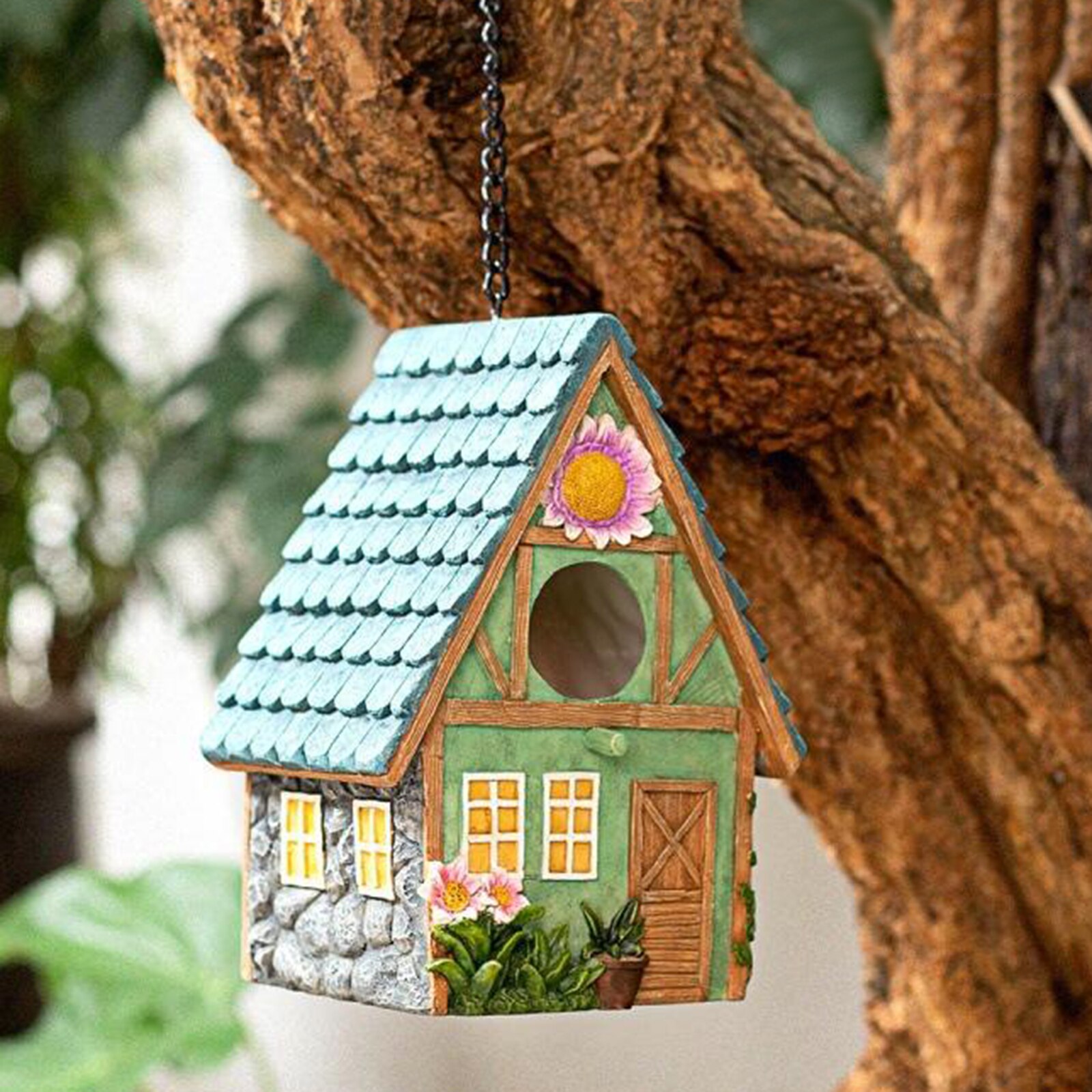 Hand-Painted ing Birdhouse Cottages Bird House Out... – Grandado