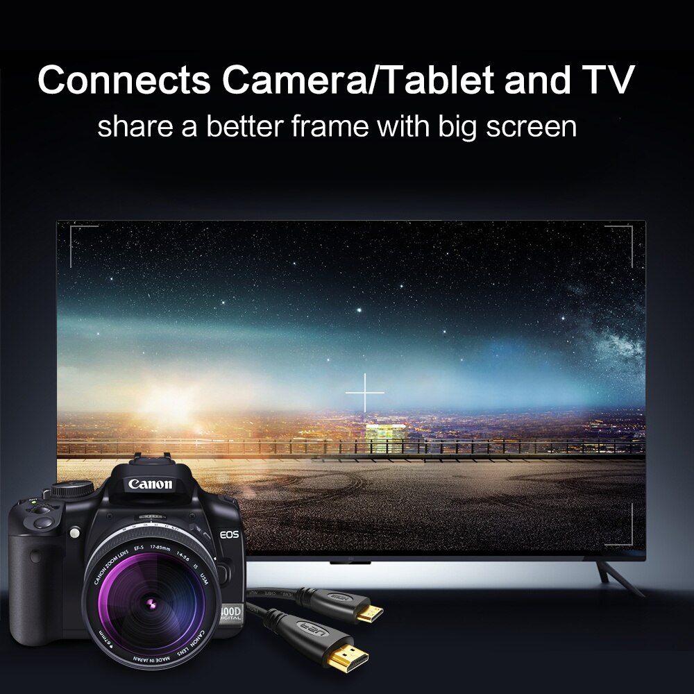 1080P 3D Mini HDMI to HDMI Cable connector Gold pl... – Vicedeal