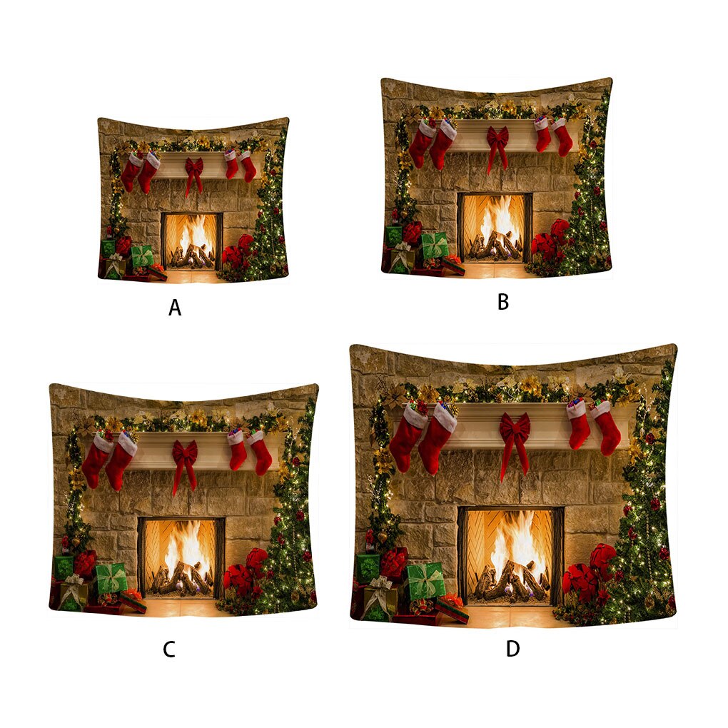 Christmas Fireplace Backdrop Christmas Tree Photog... – Grandado