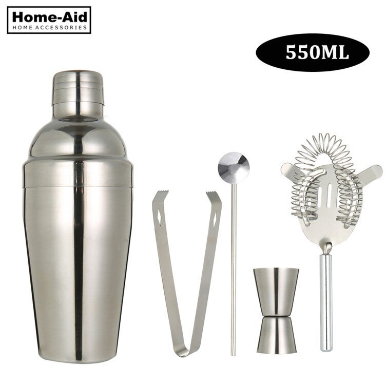 5Pcs Cocktail Shaker Set Wine Mixer Kit Stainless ... – Grandado