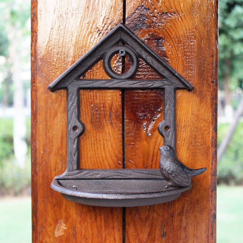 Rustic Cast Iron House Wall Storage Bowl With Bird... – Grandado