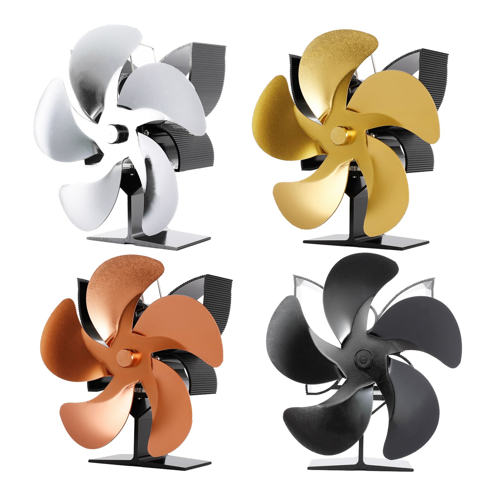 4 Blades Heat Powered Stove Top Fan for Fireplace ... – Grandado