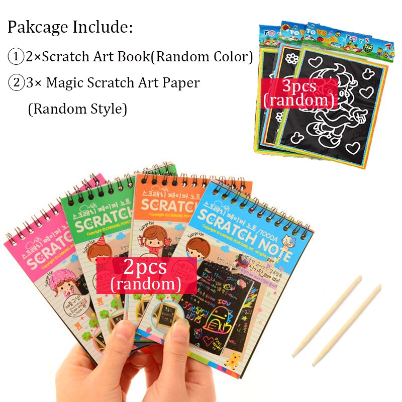 5 Stuks Scratch Note & Scratch Art Paper Magic Sch... – Grandado