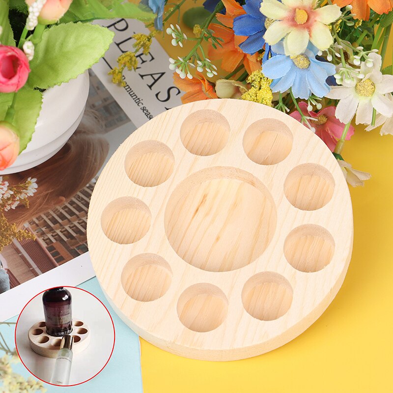 10Slot Round Wooden Essential Oil Display Stand Ho... – Grandado