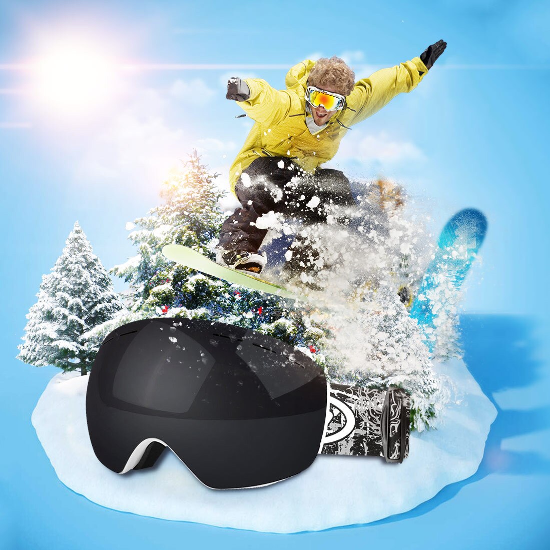 Ski Goggles Double Anti-Fog And Anti-UV Adult Sphe... – Grandado
