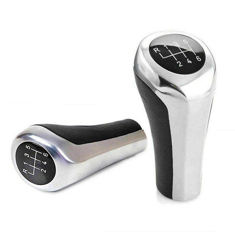 6 Speed Gear Shift Knob Shifter Knob Black and Chr... – Grandado
