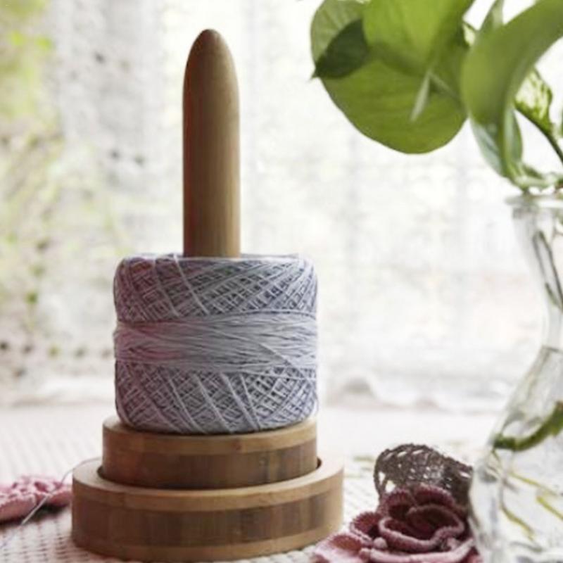 Wooden Yarn Rotation Axis Bamboo Spindle Large Bas... – Grandado