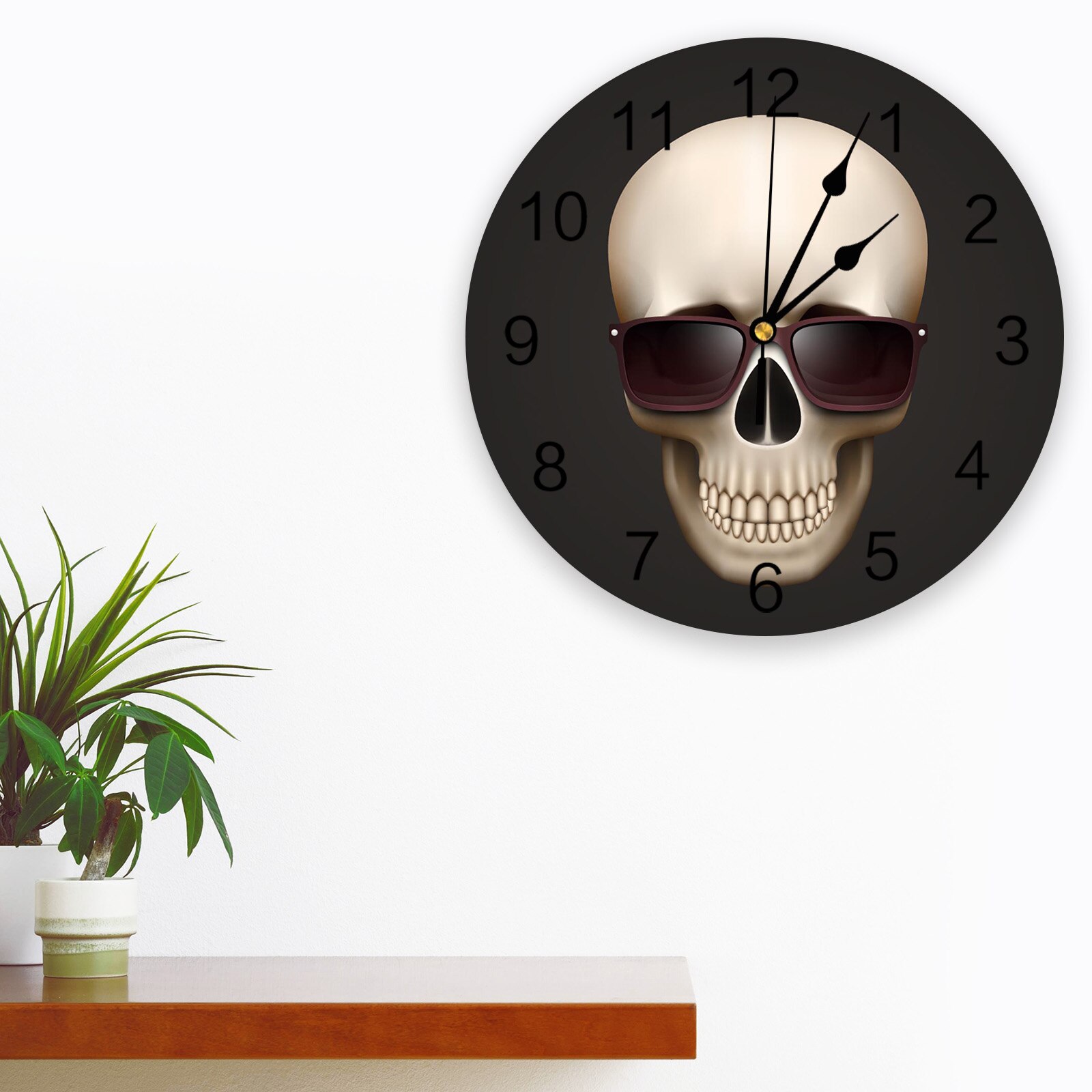 Skull Sunglasses Art Wall Clock Home Decor Silent ... – Grandado