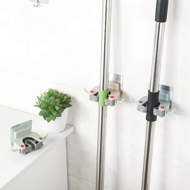 Punching-free Mop Rack, Bathroom Wall Hanging Mop ... – Grandado