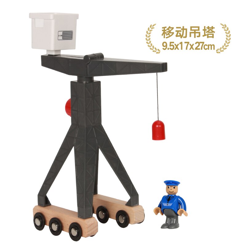 Movable tower crane Wooden Railway track, railway ... – Vicedeal