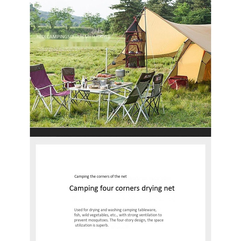 Camping tørringsnet udendørs hængende foldbart tør... – Grandado
