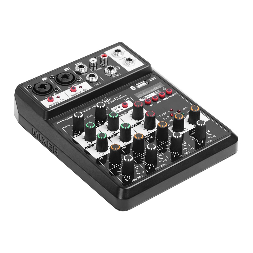 4-Channel Small BT Mixer With Reverb Effect Home K... – Grandado