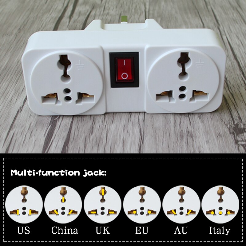 250V 6A UK Plugs Adaptors With Switch Universal EU... – Grandado