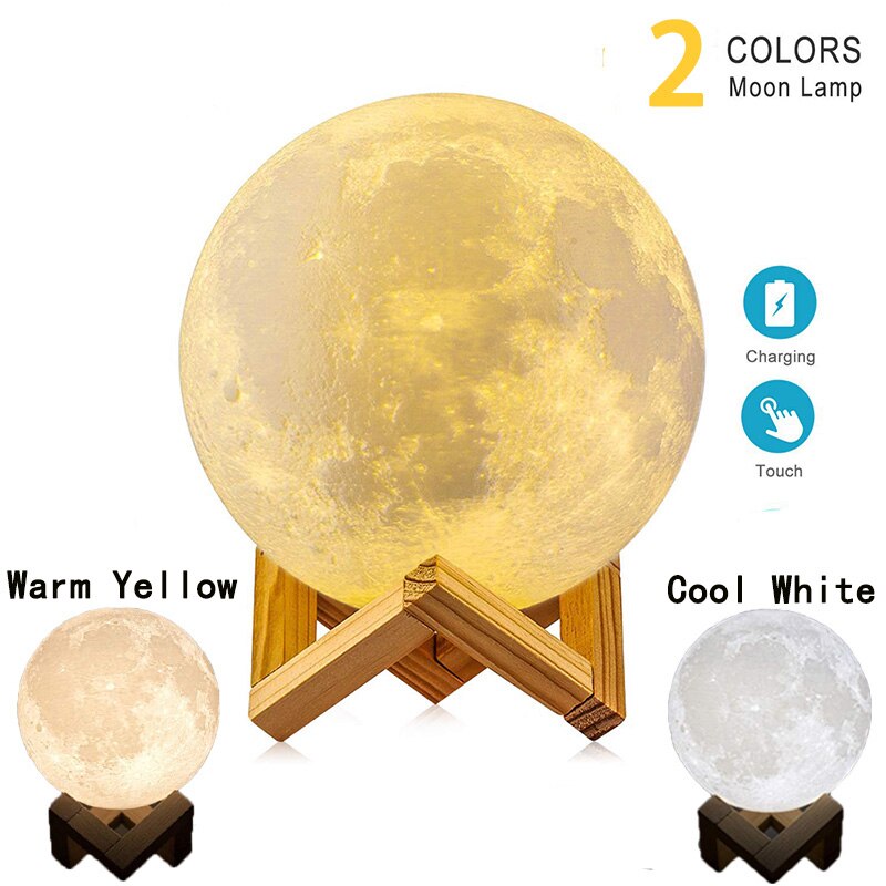 ZK20 LED Night Light 3D Print Moon Lamp 16 Colors ... – Grandado