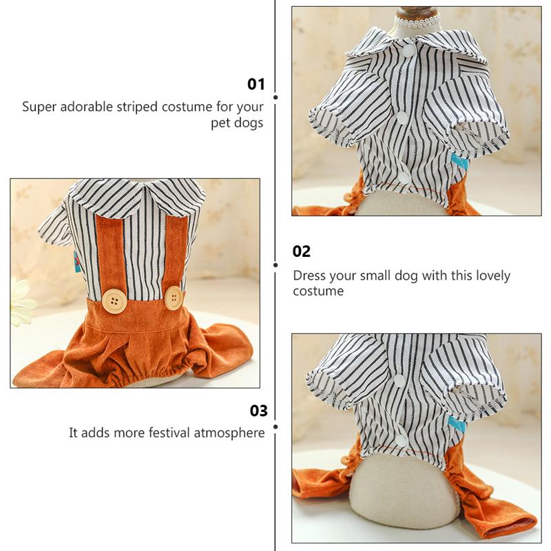 Lovely Funny Striped Pet Dog Costumes Clothes Pet ... – Grandado