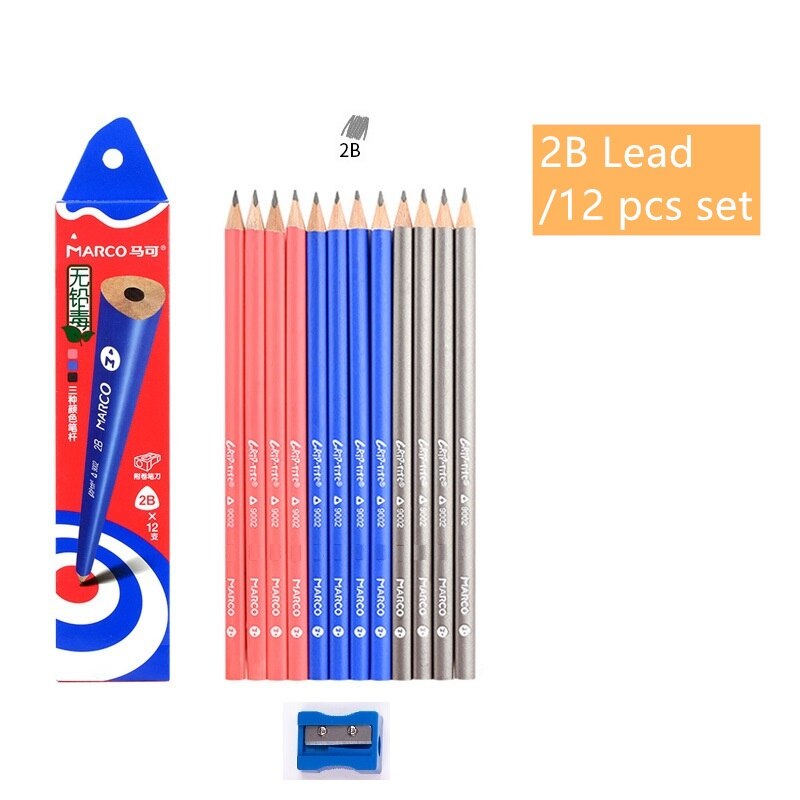 12pcs pencil for school HB 2H 2B Lead nature wood ... – Grandado