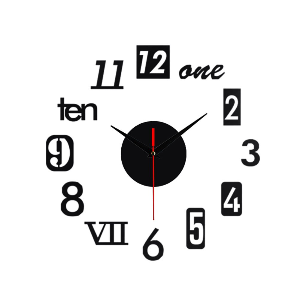 3D Wall Clock Mirror Wall Stickers DIY Wall Clocks... – Grandado