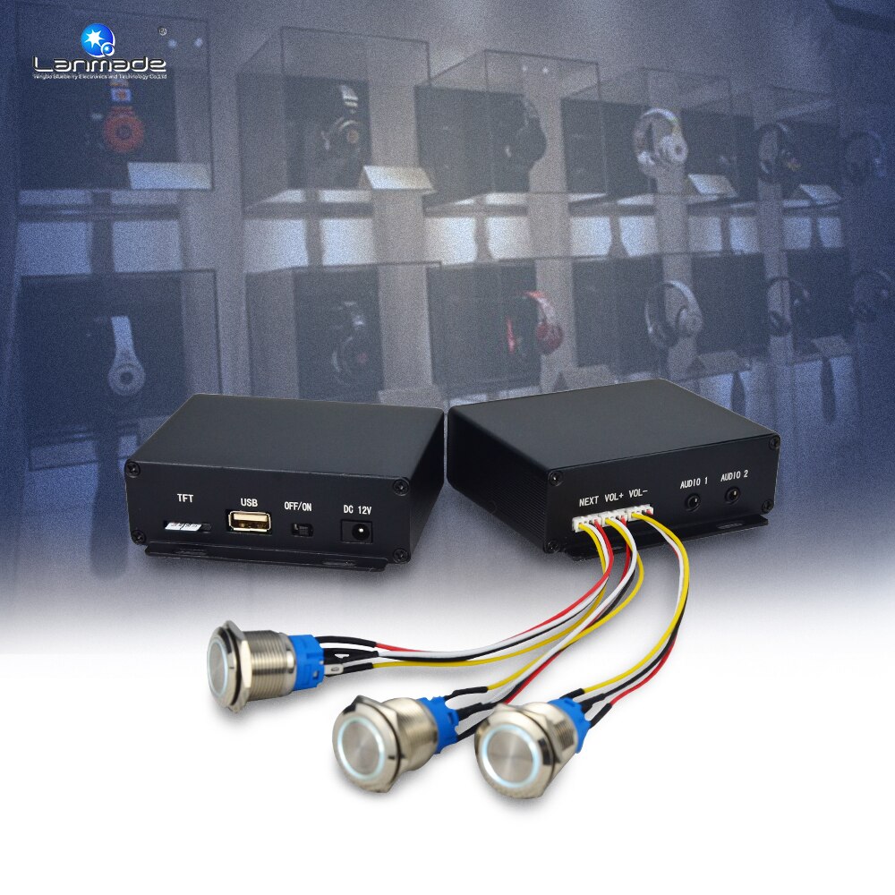 MPC100-AUDIO 3.5mm 2 audio output LED Push Button ... – Grandado