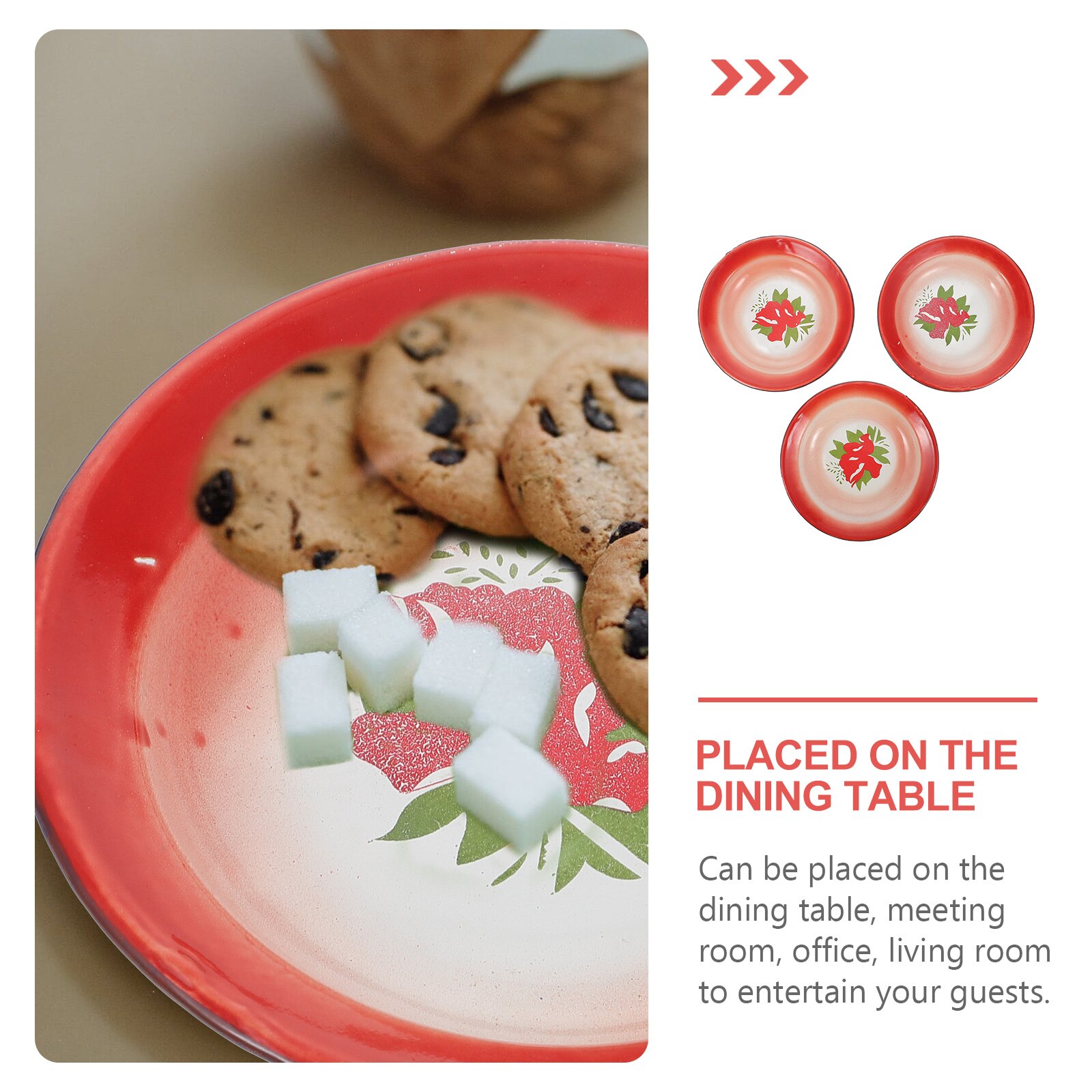 3pcs Iron Enamel Snack Plates Chinese Style Servin... – Grandado