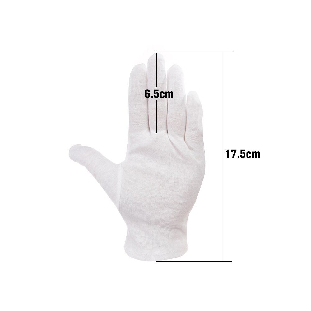 12 Pairs/Lot White Soft Cotton Ceremonial Gloves S... – Vicedeal