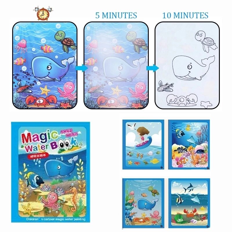 LOLEDE Magic Water Drawing Book Coloring Book Dood... – Vicedeal