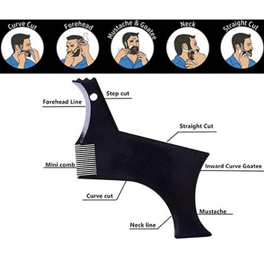 Men Beard Styling Comb Beard Hair Template Ruler T... – Grandado